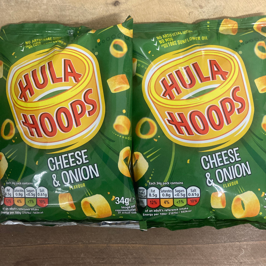 12x Hula Hoops Cheese & Onion Crisps Bags (12x34g) & Low Price Foods Ltd