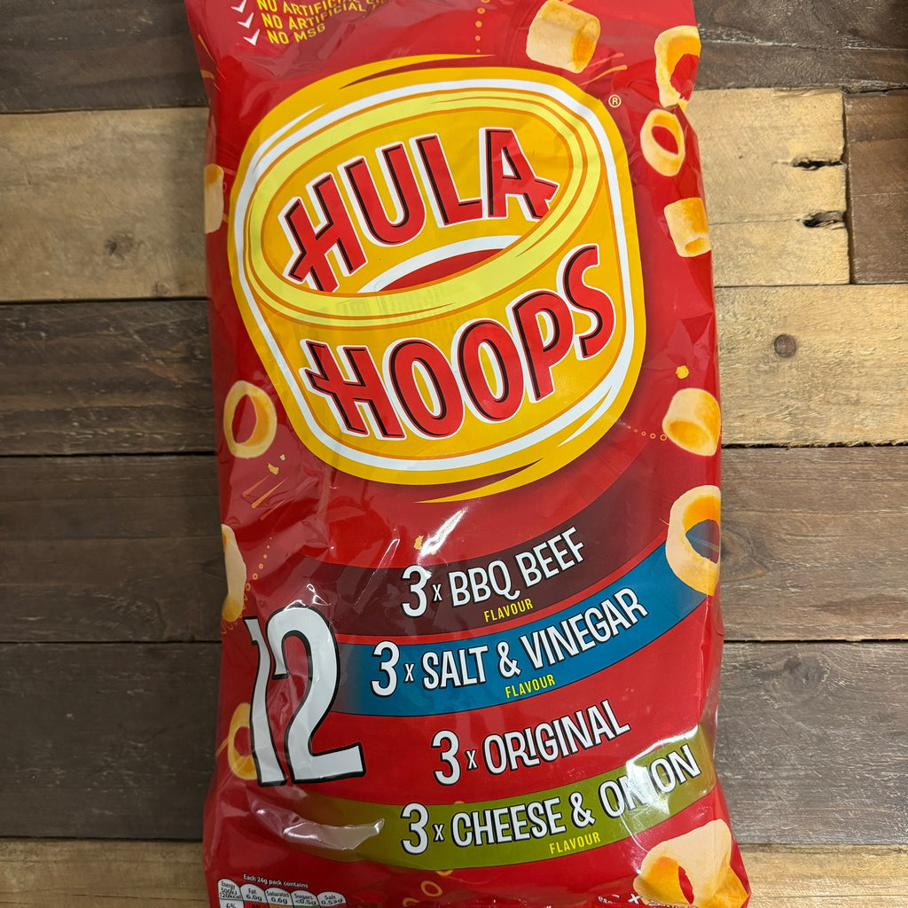 12x Hula Hoops Crisps Variety Bags (1 Pack of 12x24g) & Low Price Foods Ltd