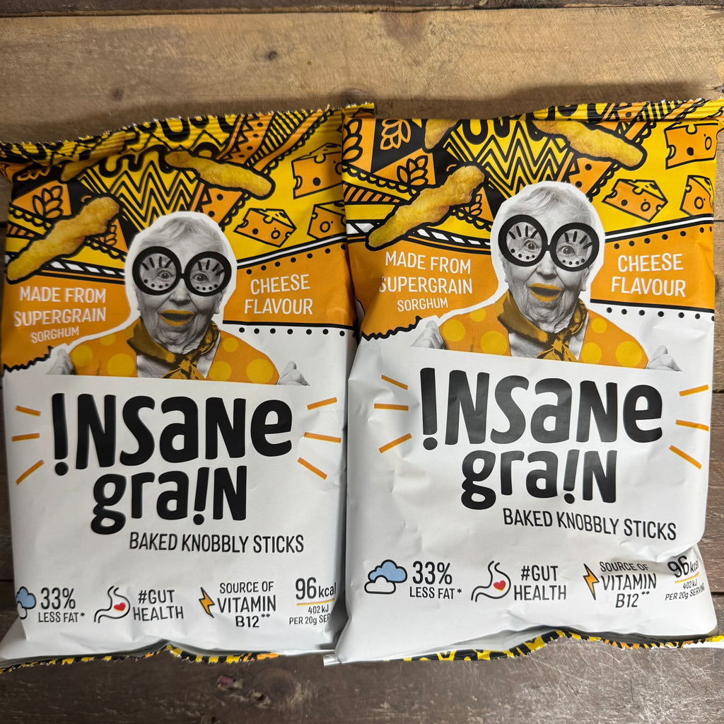 4x Insane Grain Cheese Baked Knobbly Sticks Share Bags (4x80g) & Low ...
