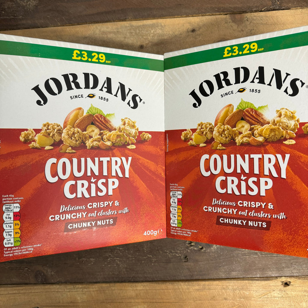 2x Jordans Country Crisp Chunky Nuts Breakfast Cereal Packs (2x400g ...