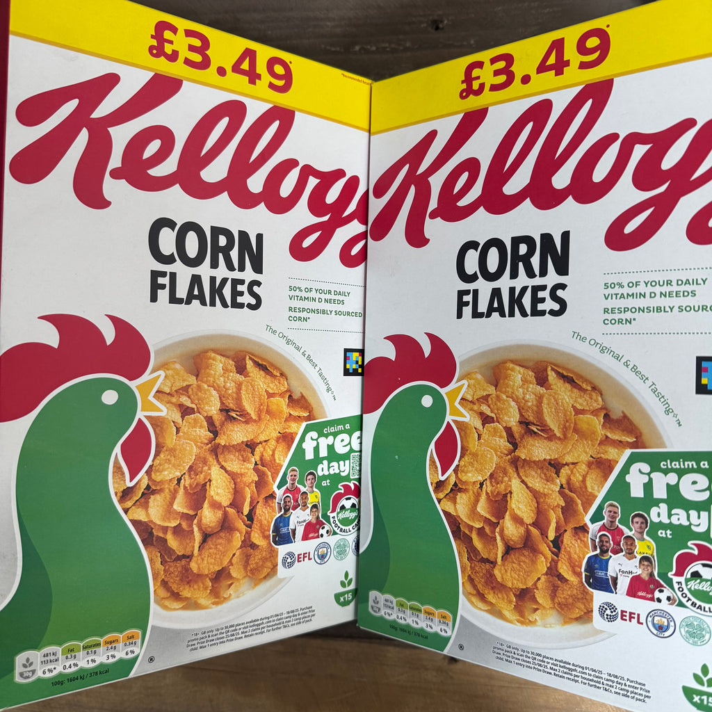 2x Kellogg's Corn Flakes Boxes (2x450g) & Low Price Foods Ltd