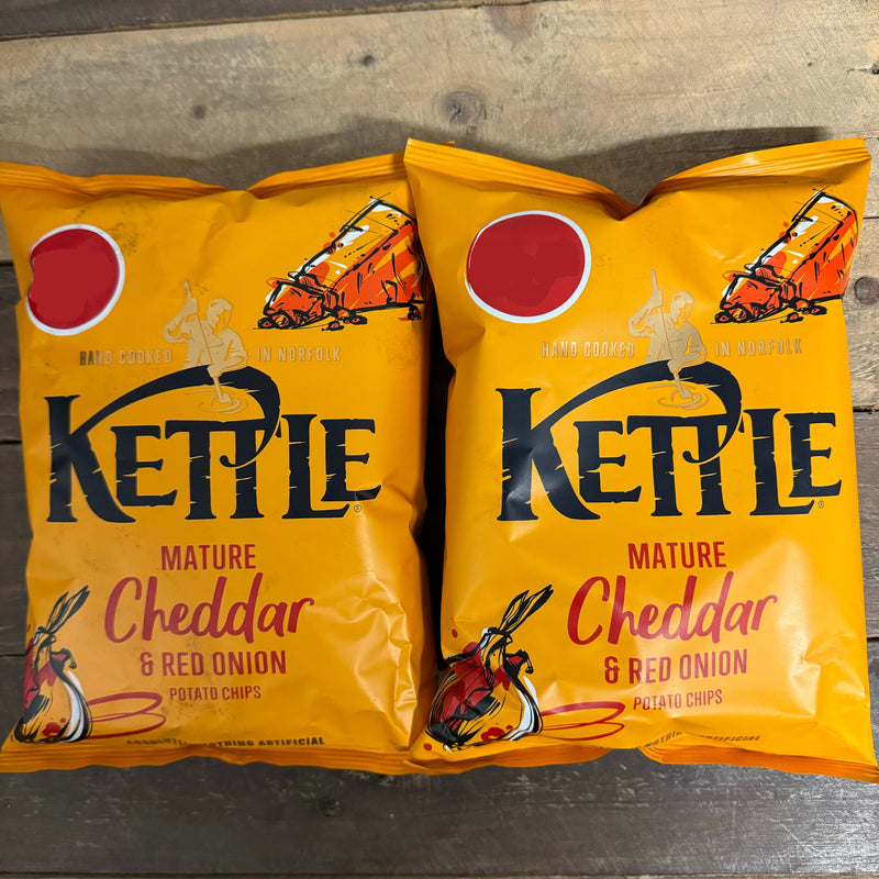 3x Kettle Chips Mature Cheddar & Red Onion Crisps Share Bags (3x80g ...