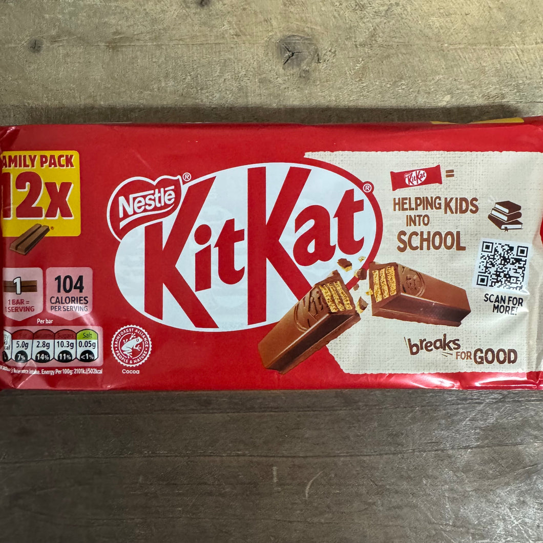 12x KitKat 2 Finger Milk Chocolate Biscuit Bars (1 Pack of 12x20.7g ...