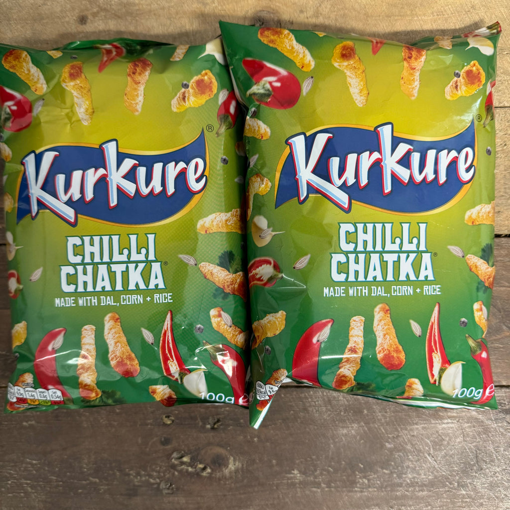 6x Kurkure Chilli Chatka Snacks Sharing Bags (6x100g) & Low Price Foods Ltd