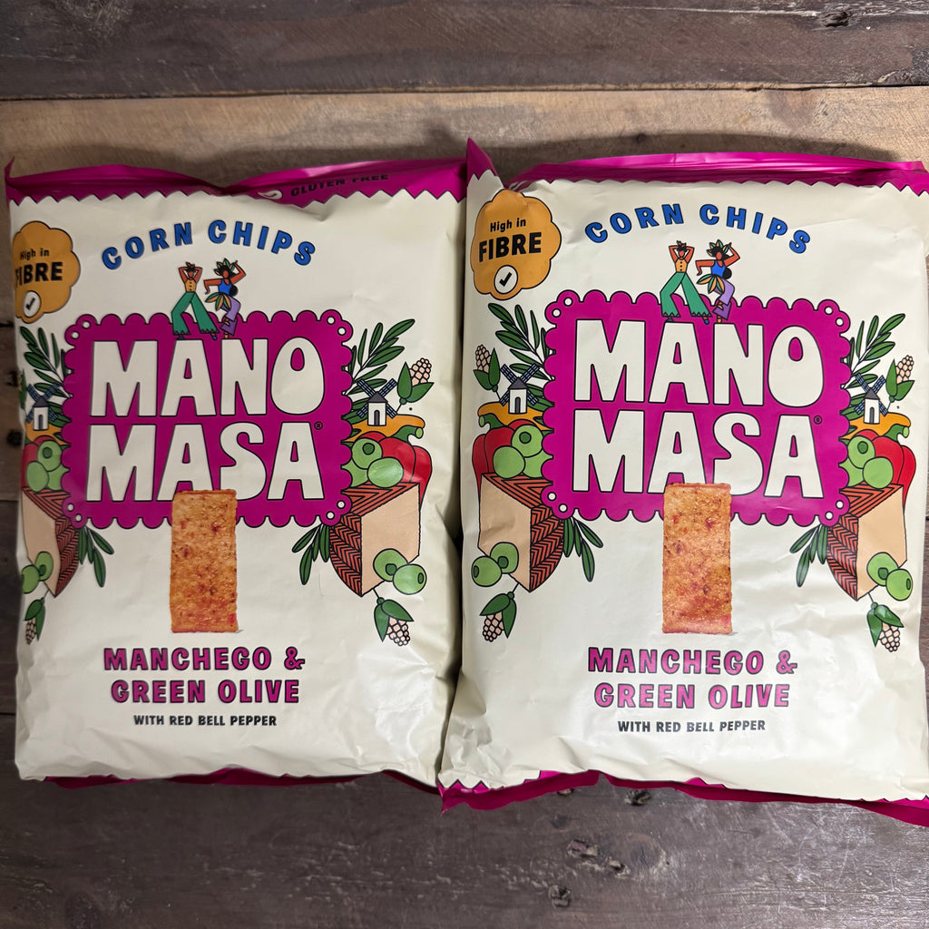 3x Manomasa Manchego & Green Olive Tortilla Chips Share Bags (3x140g ...