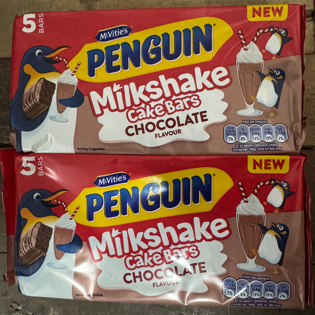 15x McVitie's Penguin Chocolate Milkshake Cake Bars (3 Packs of 5 ...