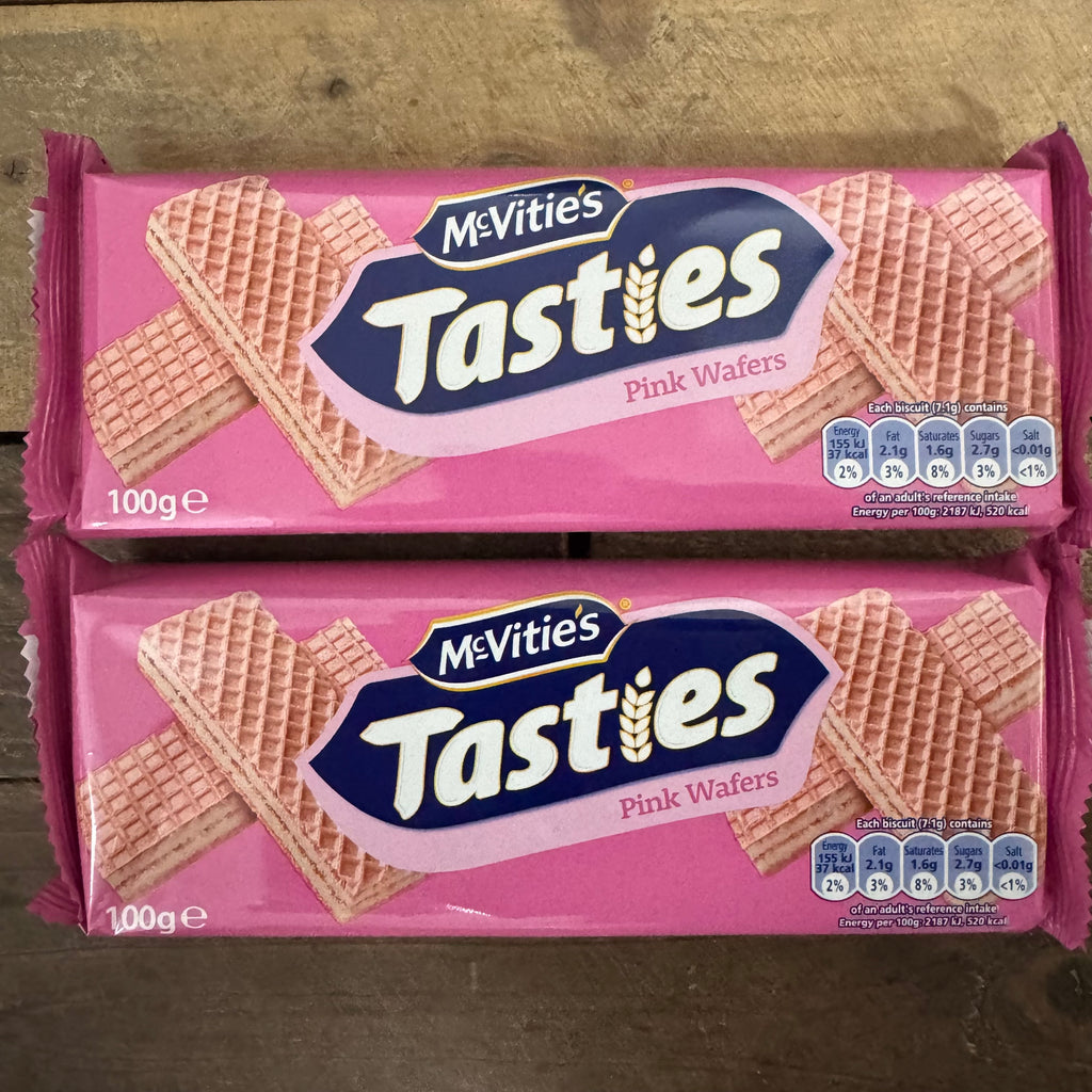 2x McVitie's Tasties Pink Wafer Biscuits Packs (2x100g) & Low Price ...