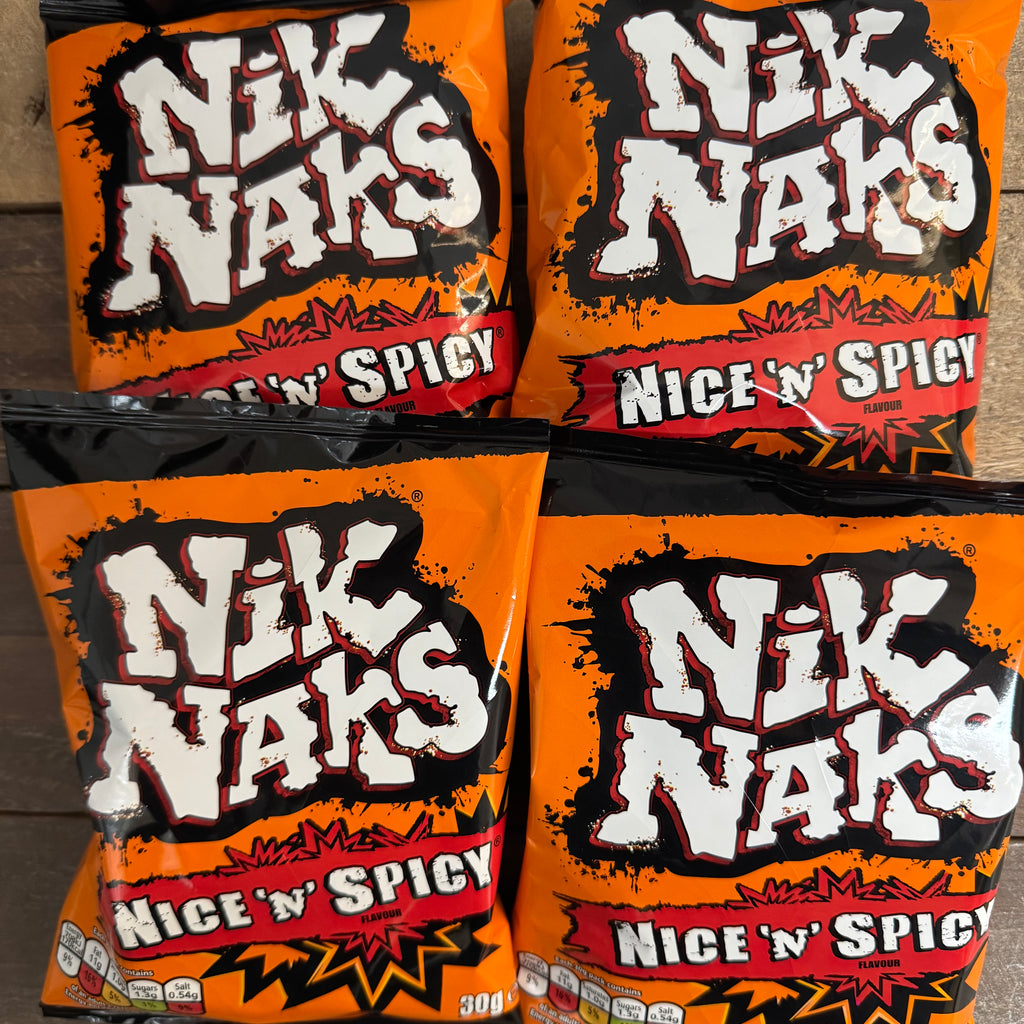 6x Nik Naks Nice 'N' Spicy Flavour Corn Snack Bags (6x30g) & Low Price ...