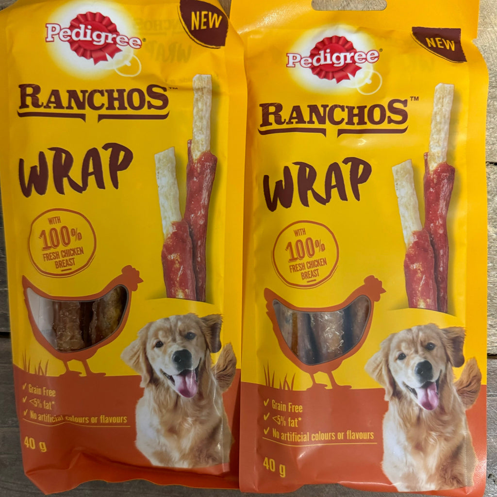 48x Pedigree Ranchos Wrap Chicken Dog Treat Sticks (12 Packs of 4 Stic ...