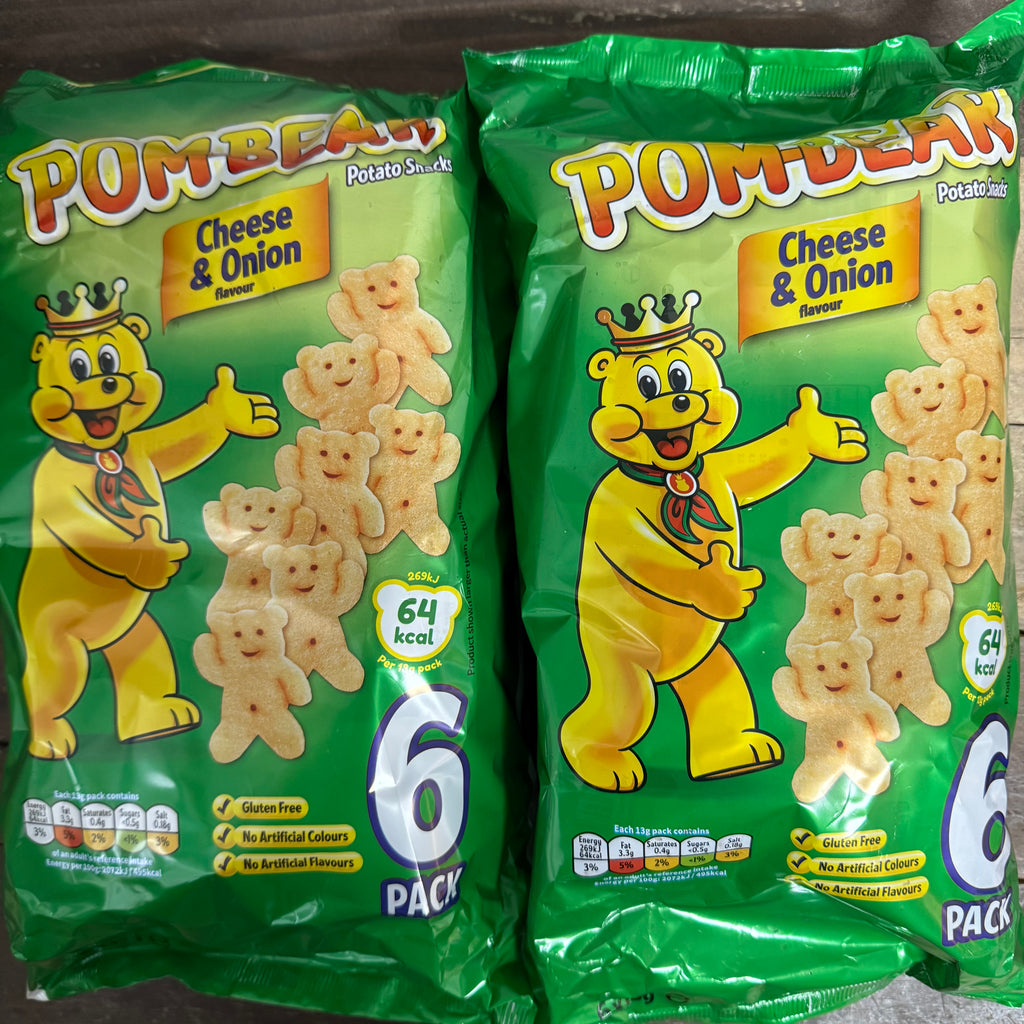 12x Pom-Bear Cheese & Onion Crisps Bags (2 Packs of 6x13g) & Low Price ...