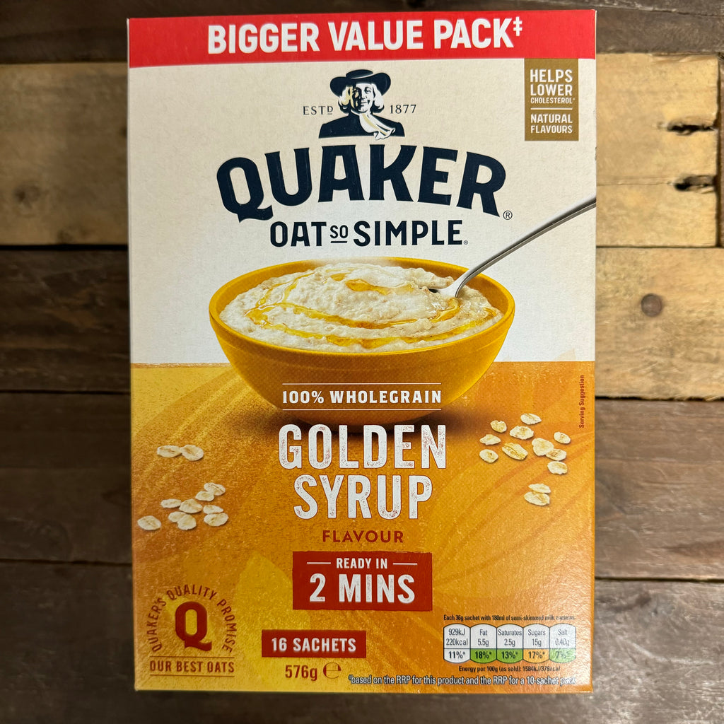 16x Quaker Oat So Simple Golden Syrup Porridge Sachets (1 box of 16x36 ...