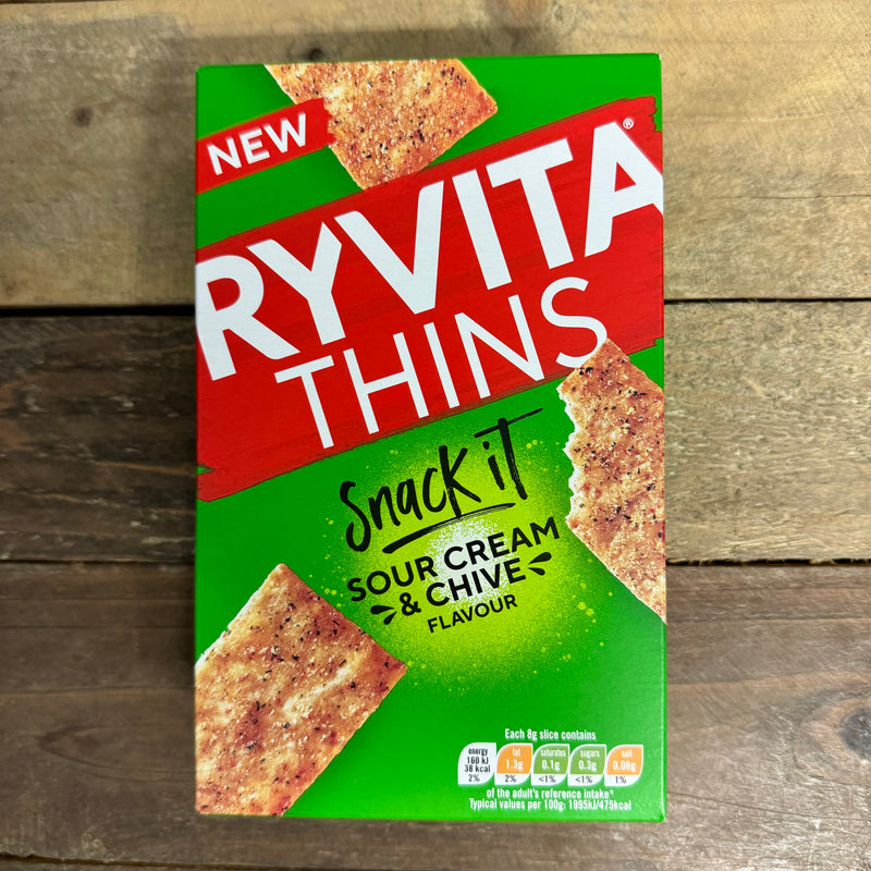 2x Ryvita Thins Sour Cream & Chive Packs (2x125g) & Low Price Foods Ltd