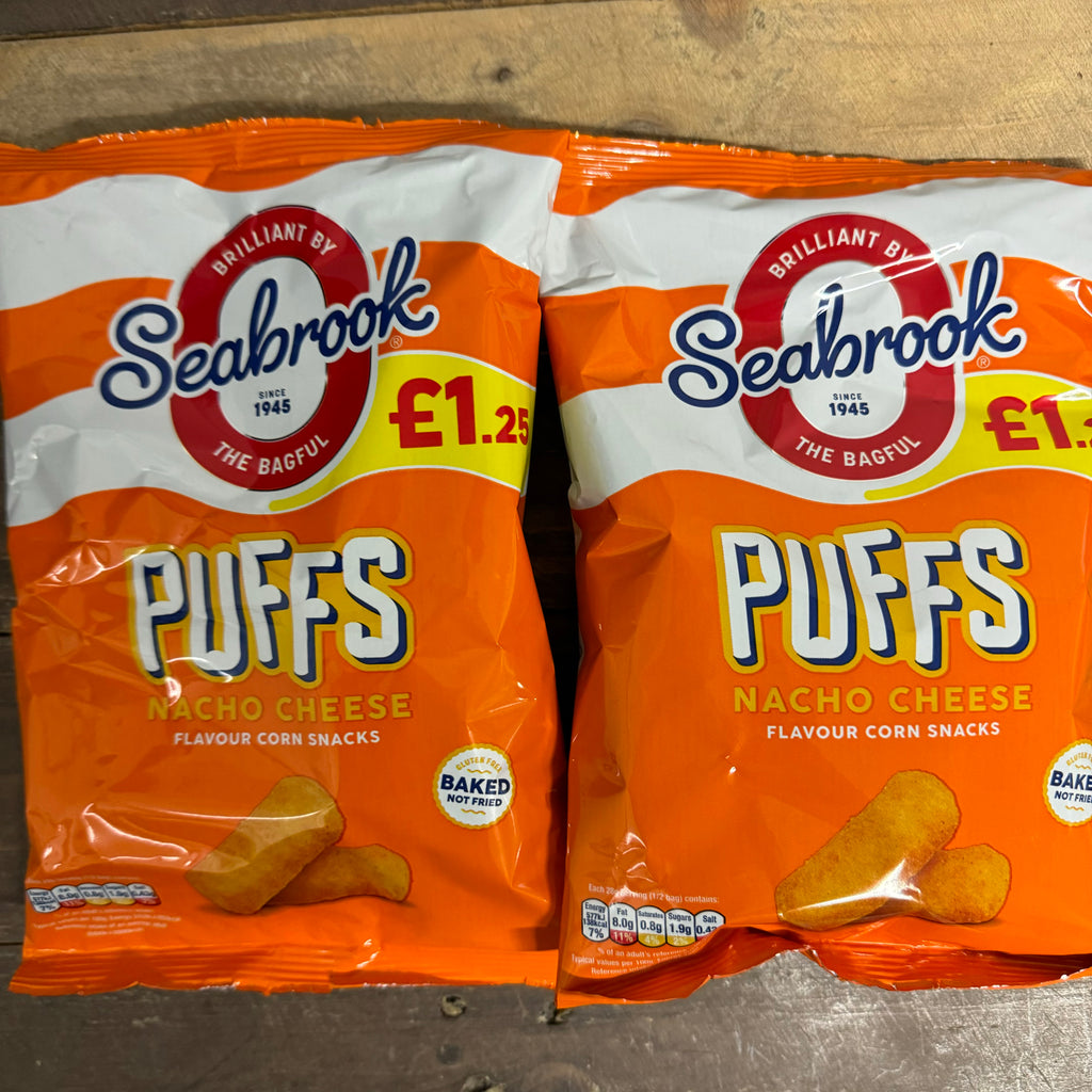 6x Seabrook Nacho Cheese Puffs Bags (6x55g) & Low Price Foods Ltd