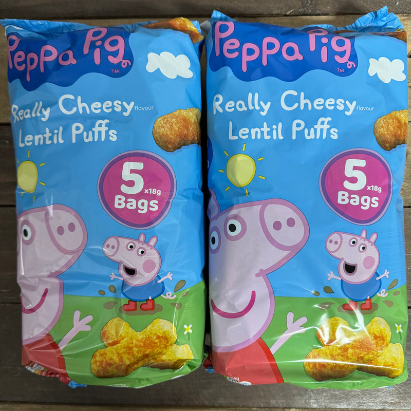 10x Seabrook Peppa Pig Really Cheesy Lentil Puffs Bags (2 Packs of 5x1 & Low Price Foods Ltd