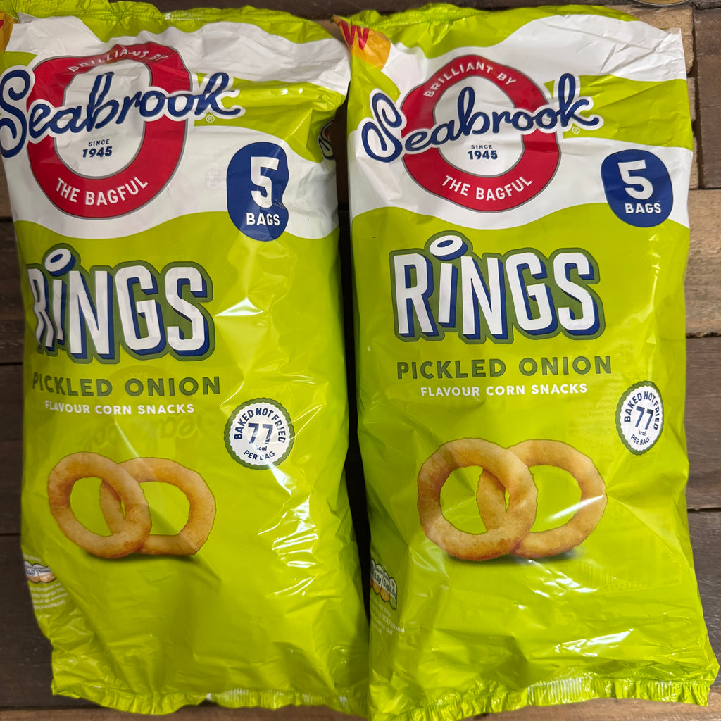 10x Seabrook Rings Pickled Onion Flavour Snacks Bags (2 Packs of 5x16g ...