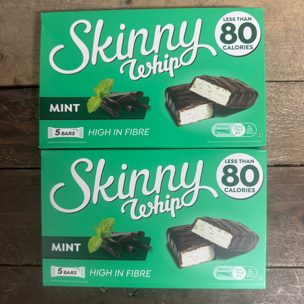 15x Skinny Whip Mint And Dark Chocolate Bars (3 Packs of 5x20g) & Low ...