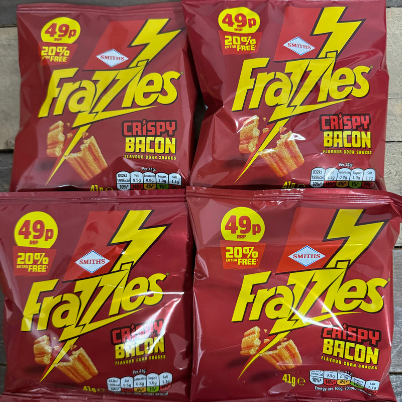 6x Smiths Frazzles Crispy Bacon Crisps Bags (6x41g) & Low Price Foods Ltd
