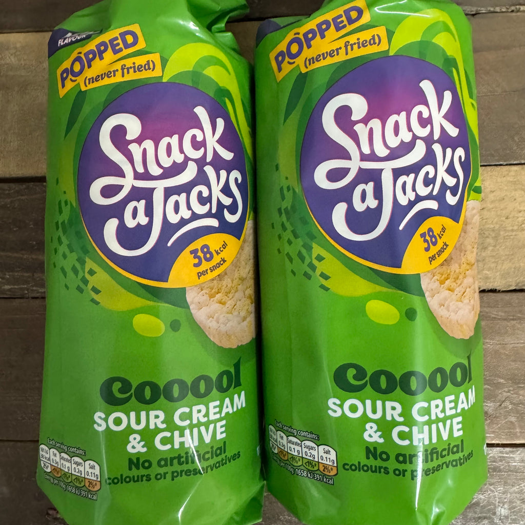 12x Snack a Jacks Sour Cream & Chive Jumbo Rice Cakes (2 Packs of 6 ...