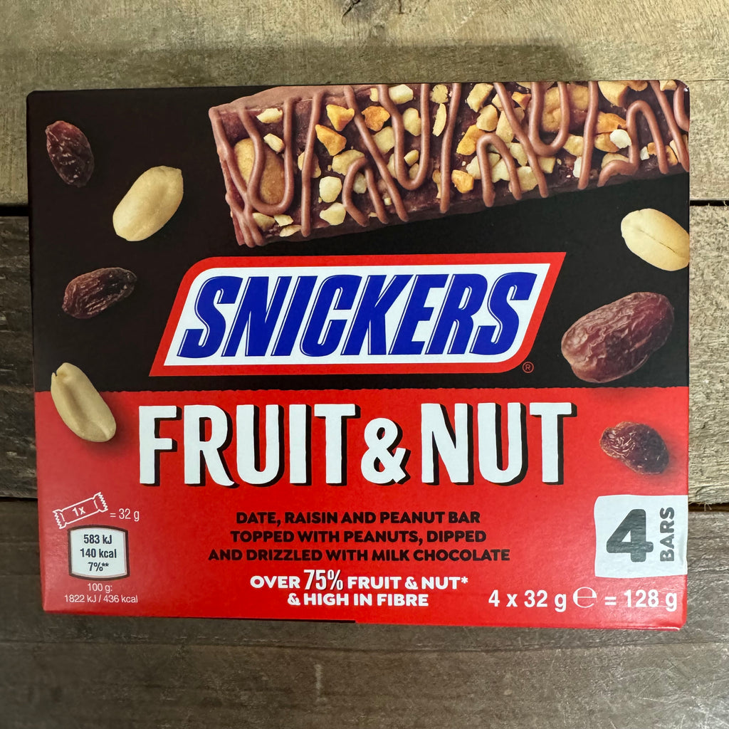 12x Snickers Fruit & Nut Milk Chocolate Snack Bars (3 Boxes of 4x32g ...
