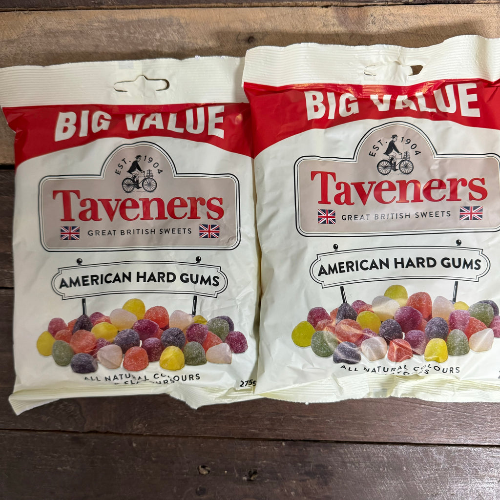 2x Taveners American Hard Gums Share Bags (2x275g) & Low Price Foods Ltd