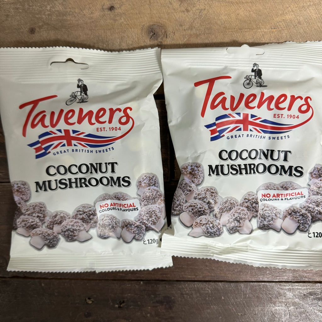 3x Taveners Coconut Mushrooms Bags (3x120g) & Low Price Foods Ltd