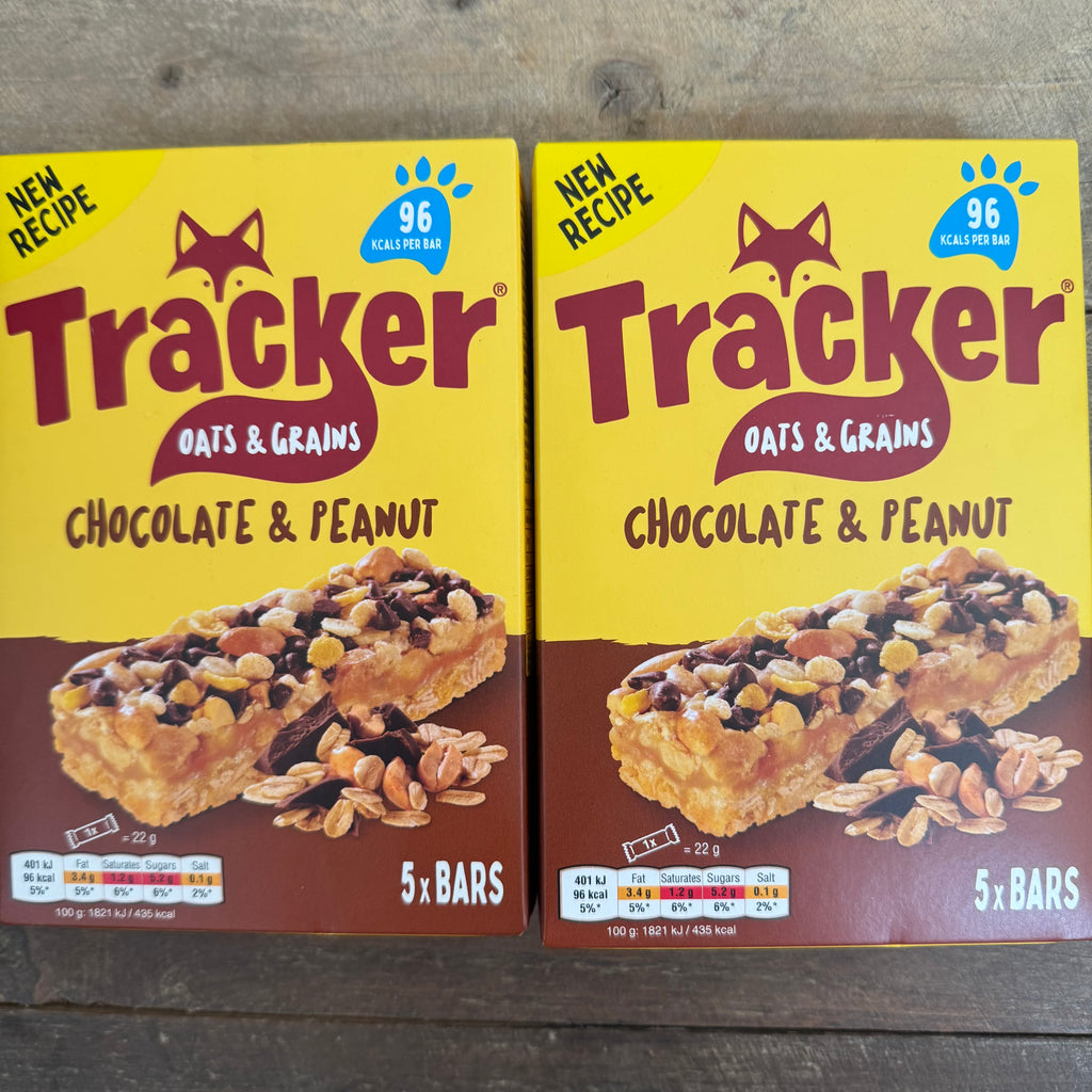 15x Tracker Oats & Grains Chocolate & Peanut Bars (3 Boxes of 5x22g ...