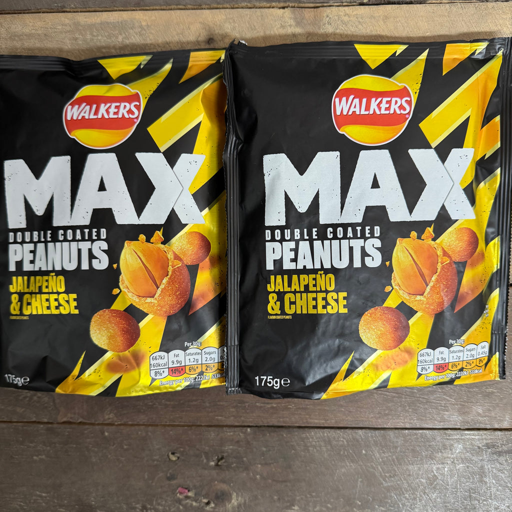 2x Walkers Max Jalapeño & Cheese Coated Peanuts Share Bags (2x175g) & Low Price Foods Ltd
