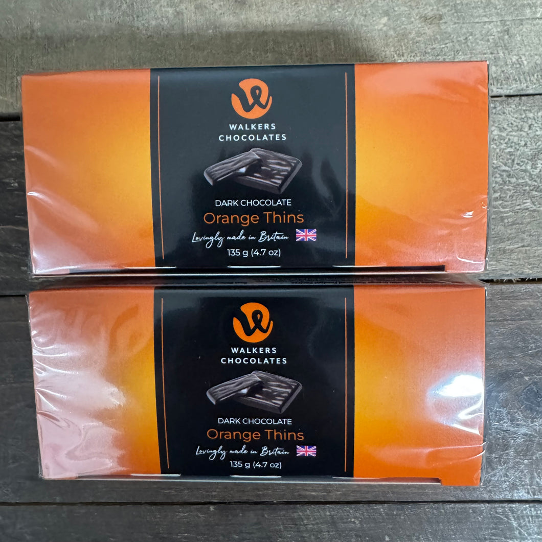 2x Walkers After Dinner Orange Chocolate Thins Boxes (2x135g) & Low ...