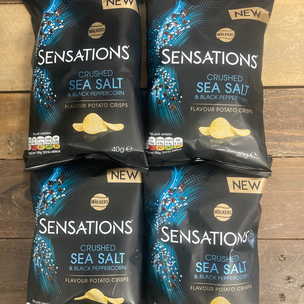 6x Walkers Sensations Salt & Black Peppercorn Crisps Bags (6x40g) & Low ...