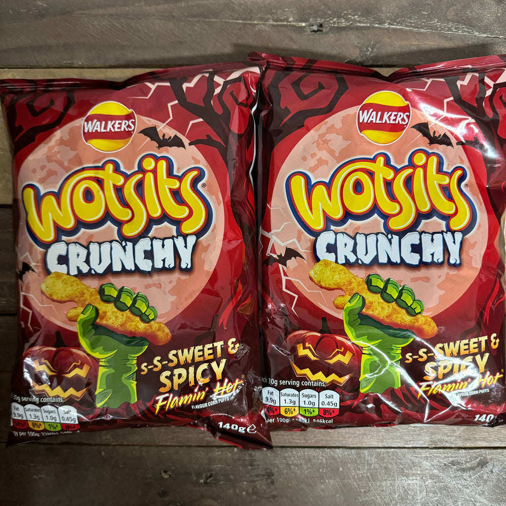 3x Walkers Wotsits Crunchy Flamin' Hot Crisps Share Bags (3x140g) & Low ...