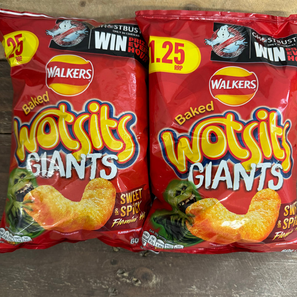 6x Walkers Wotsits Giants Sweet & Spicy Snacks Share Bags (6x60g) & Low ...