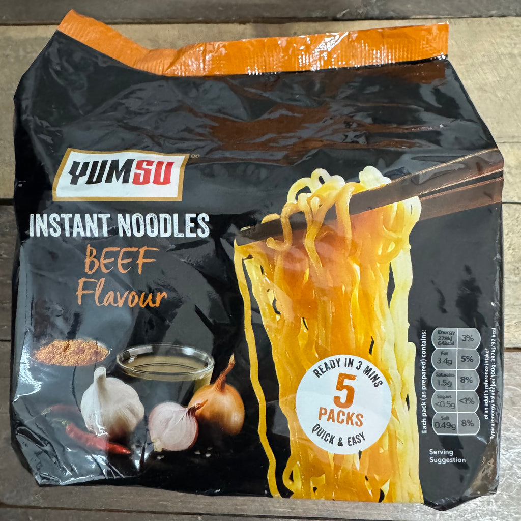 10x Yumsu Instant Noodles Beef Flavour Packs (2 Bags of 5x70g) & Low ...
