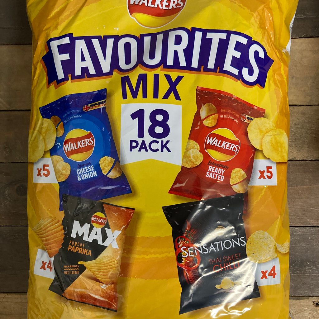 18x Walkers Favourites Mix Crisp Bags (1 Pack of 18) & Low Price Foods Ltd