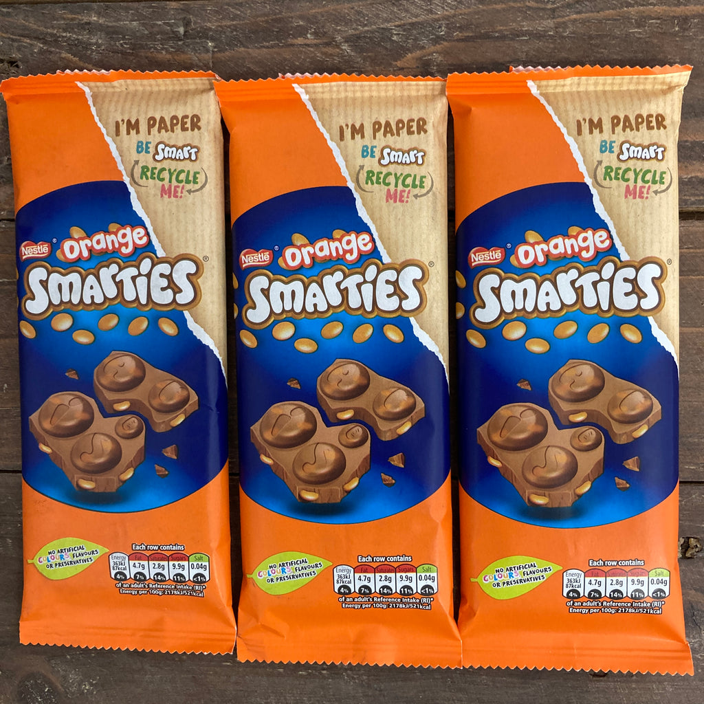 4x Smarties Milk Chocolate Orange Bars (4x90g) & Low Price Foods Ltd