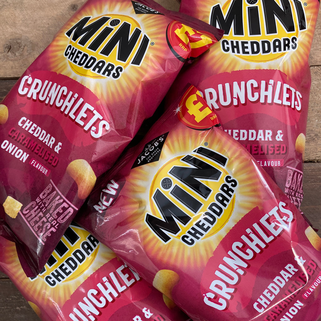 4x Jacobs Mini Cheddars Crunchlets Cheddar and Caramelised Onion (4x65 ...