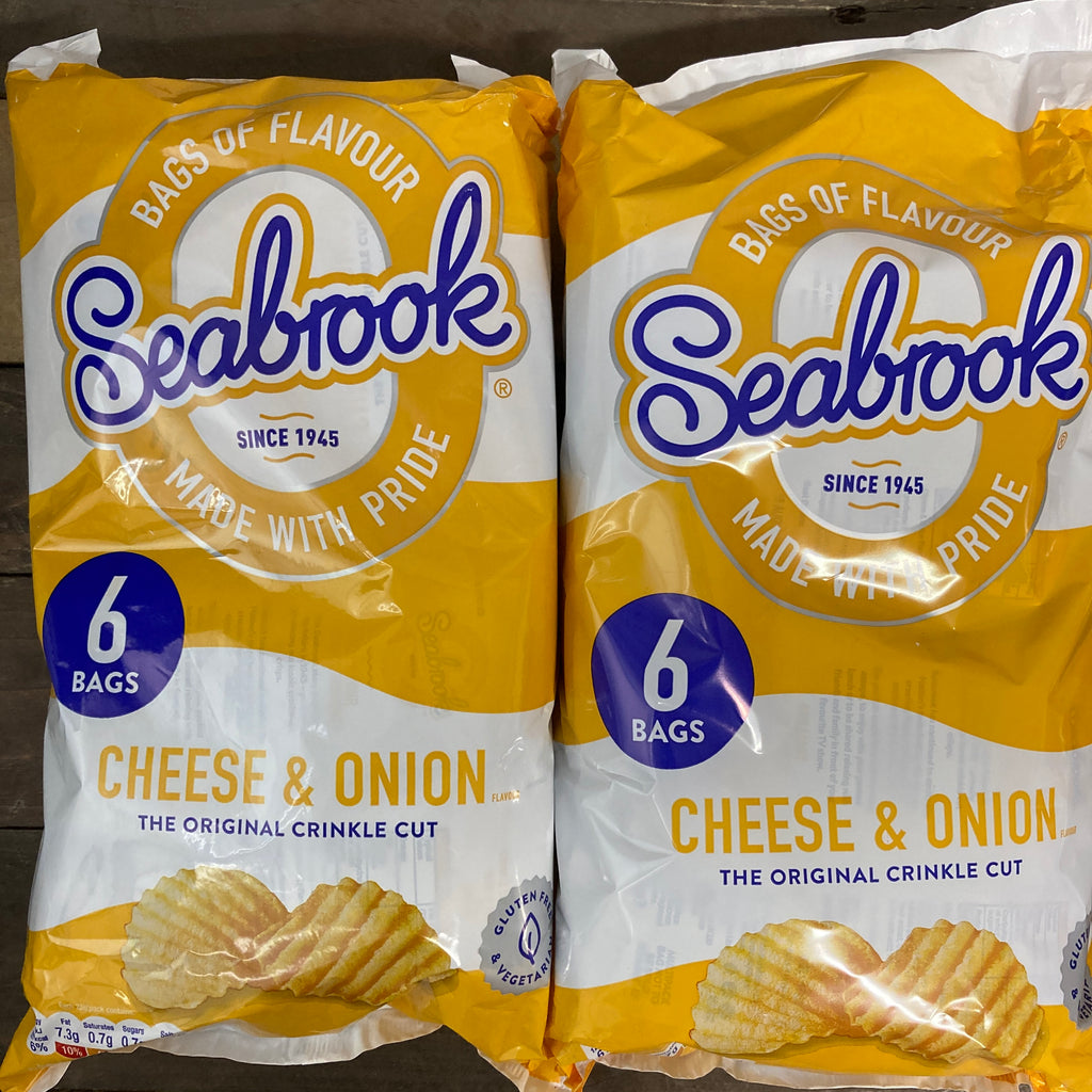 12x Seabrook Crinkle Cut Cheese & Onion Crisps (2 Packs of 6x25g) & Low ...