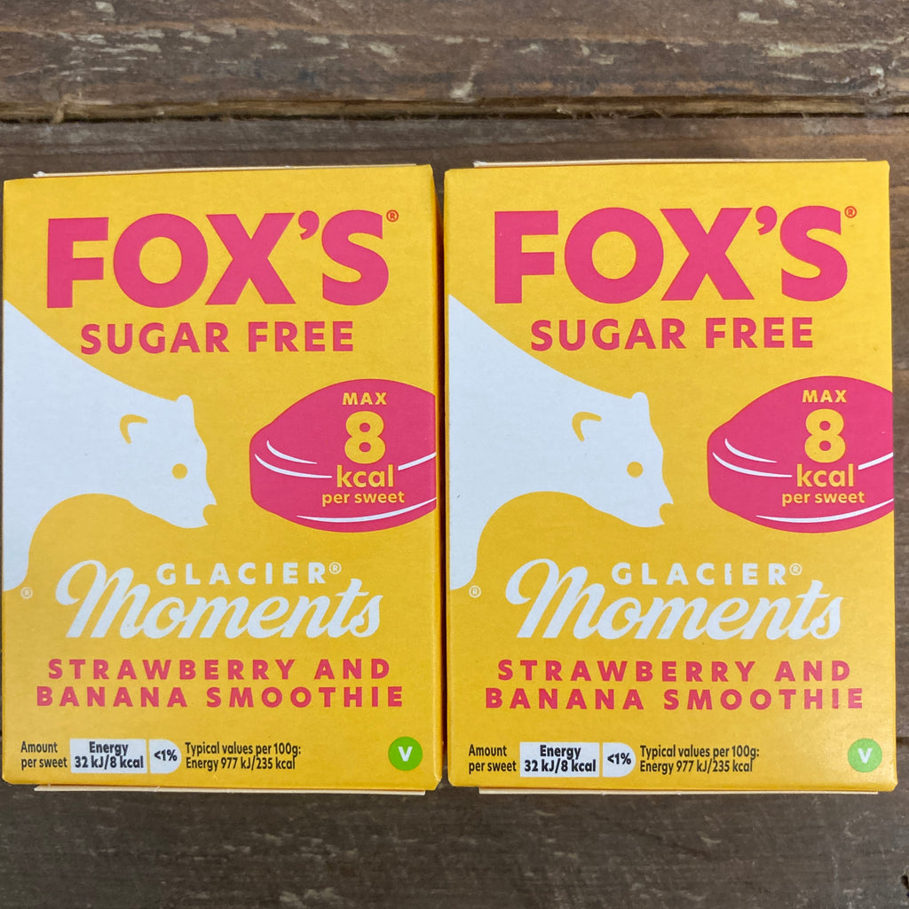 8x Fox's Sugar Free Strawberry and Banana Smoothie Glacier Moments Box ...