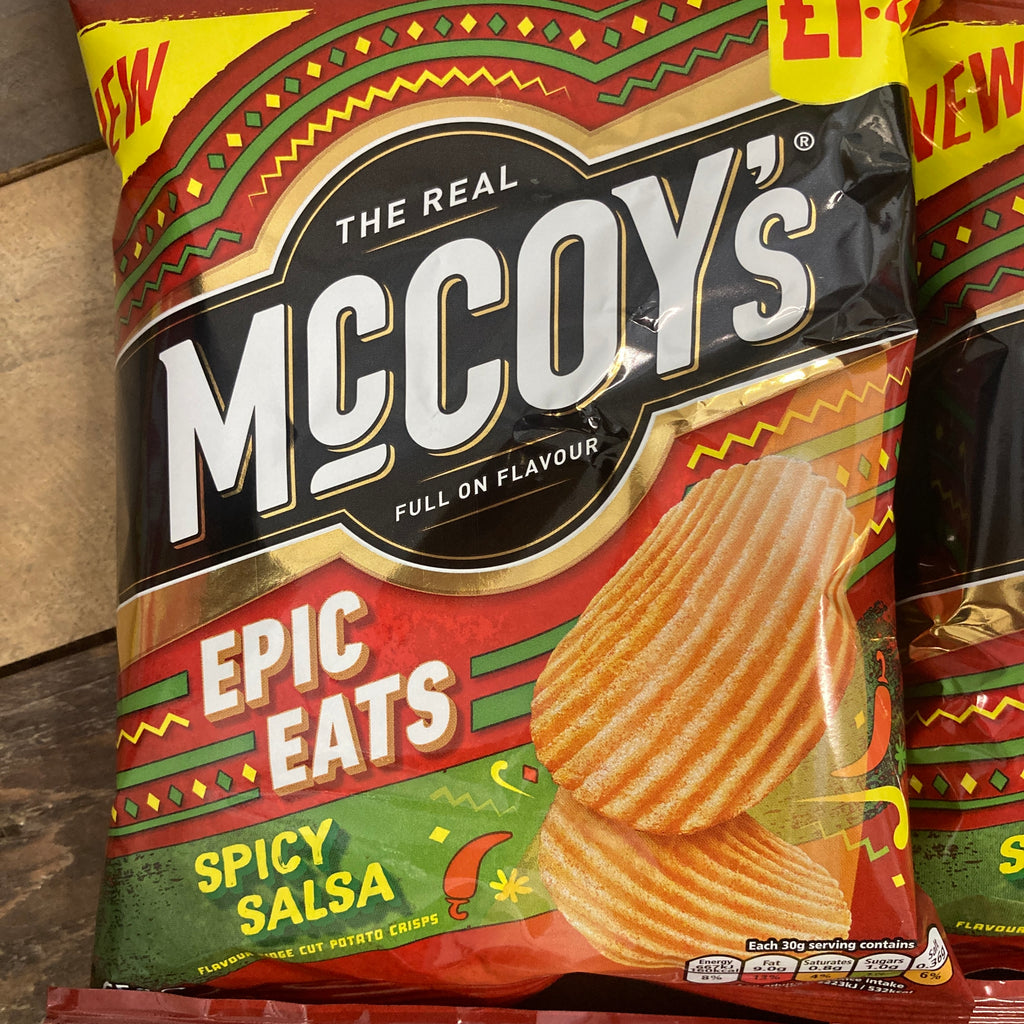 4x McCoys Epic Eats Spicy Salsa Sharing Crisps Bags (4x65g) & Low Price Foods Ltd