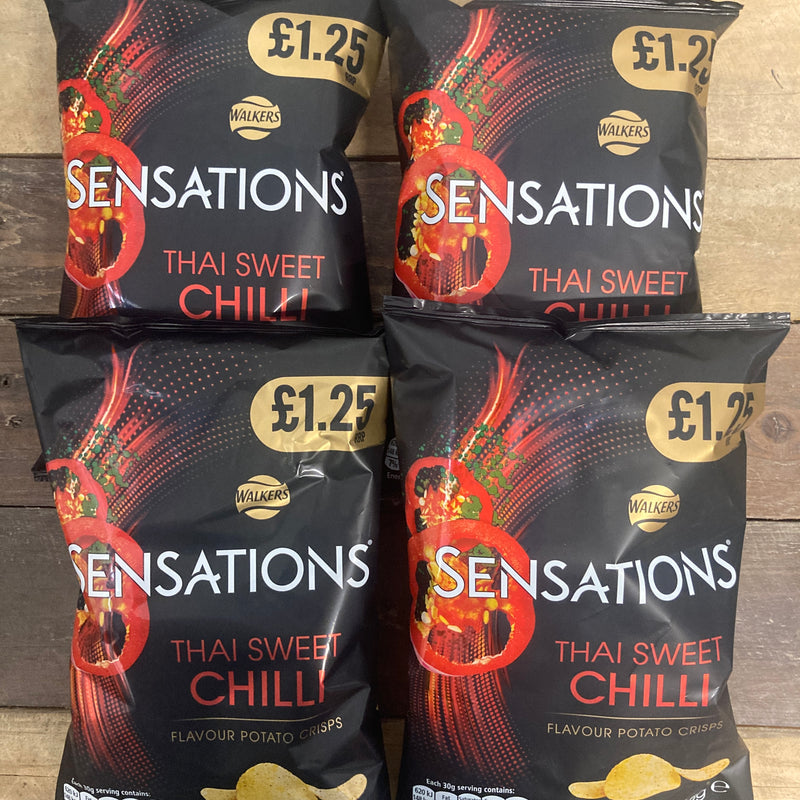 6x Walkers Sensations Thai Sweet Chilli Crisps Bags (6x65g) & Low Price ...