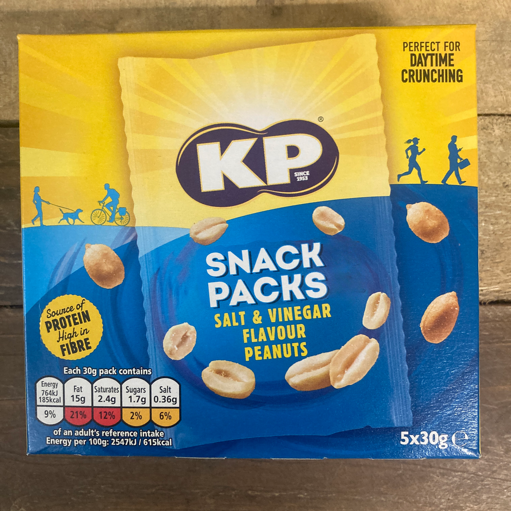 10x KP Snack Packs Salt & Vinegar Peanuts Bags (2 Boxes of 5x30g) & Low ...