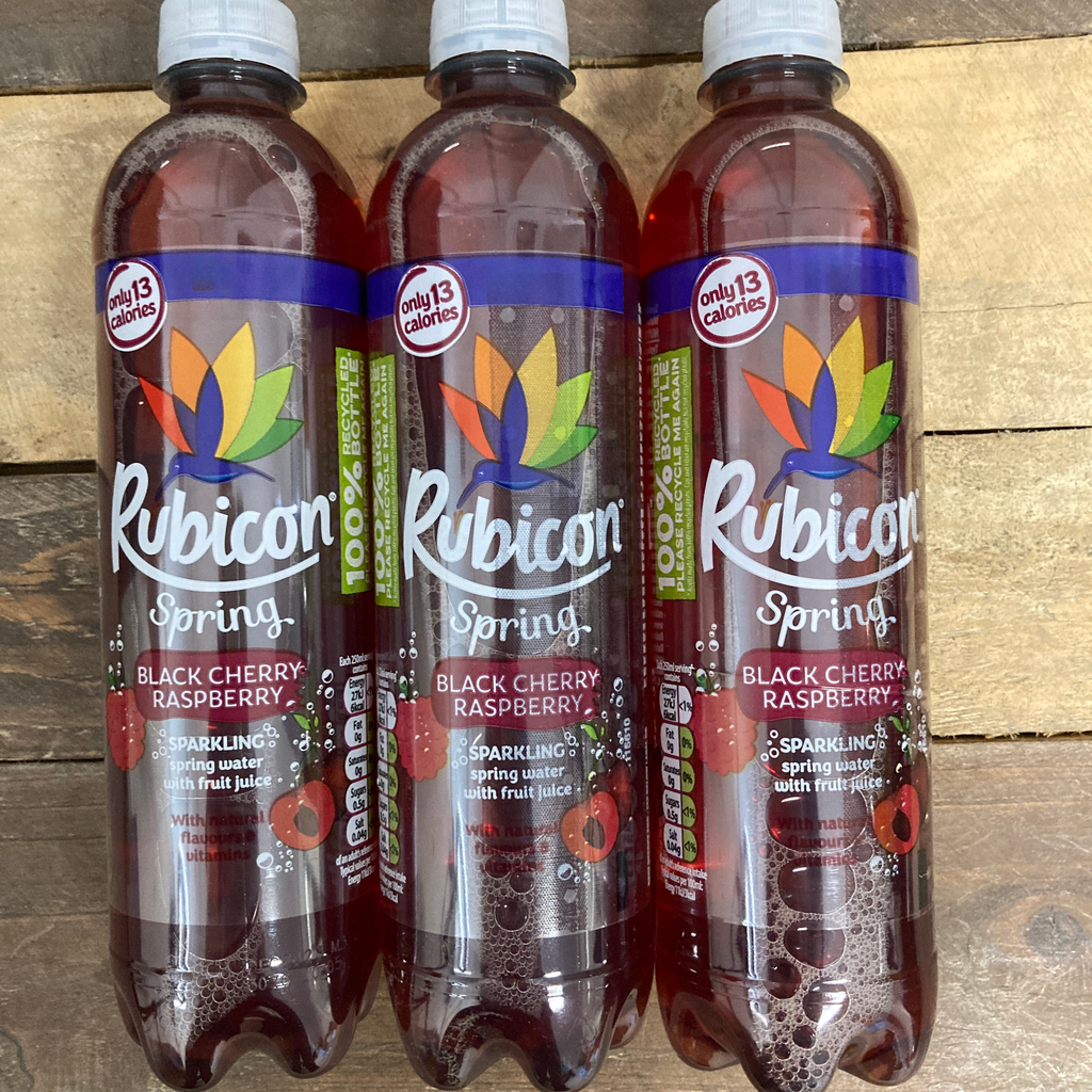 6x Rubicon Black Cherry & Raspberry Sparkling Spring Water (6x500ml ...