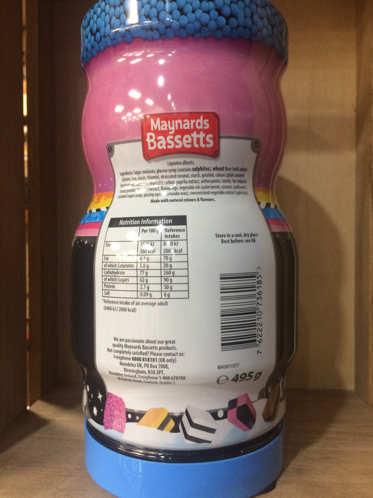 Bertie Bassett Liquorice Allsorts Gift Tin 495g & Low Price Foods Ltd