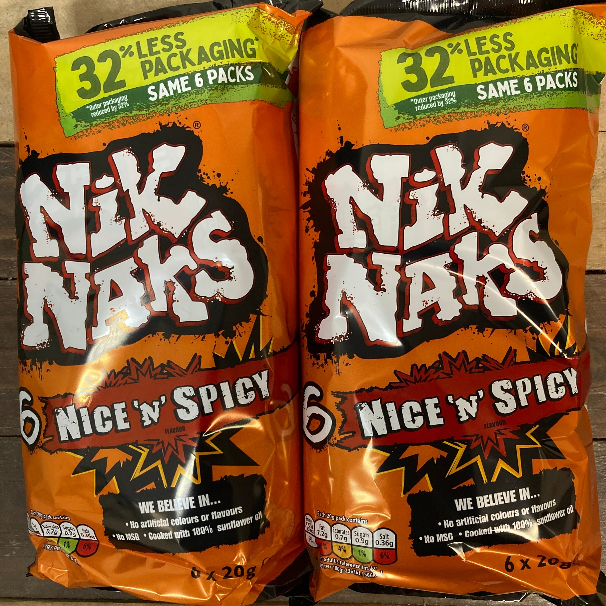 12x Nik Naks Nice 'n' Spicy Bags (2 Packs of 6x20g) & Low Price Foods Ltd