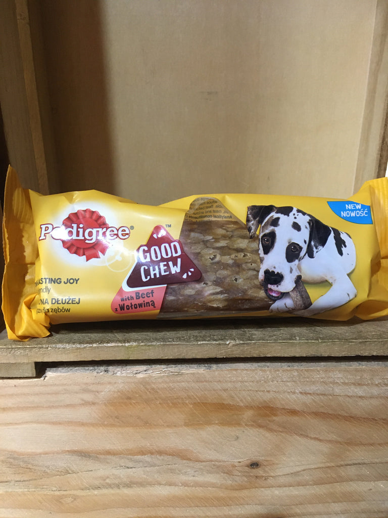 10x Pedigree Good Chew Adult Dog (25Kg+) With Beef (10x145g) & Low ...