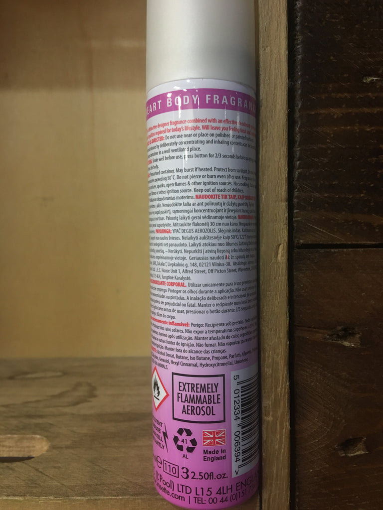 Insette Heart Body Spray Fragrance 75ml & Low Price Foods Ltd