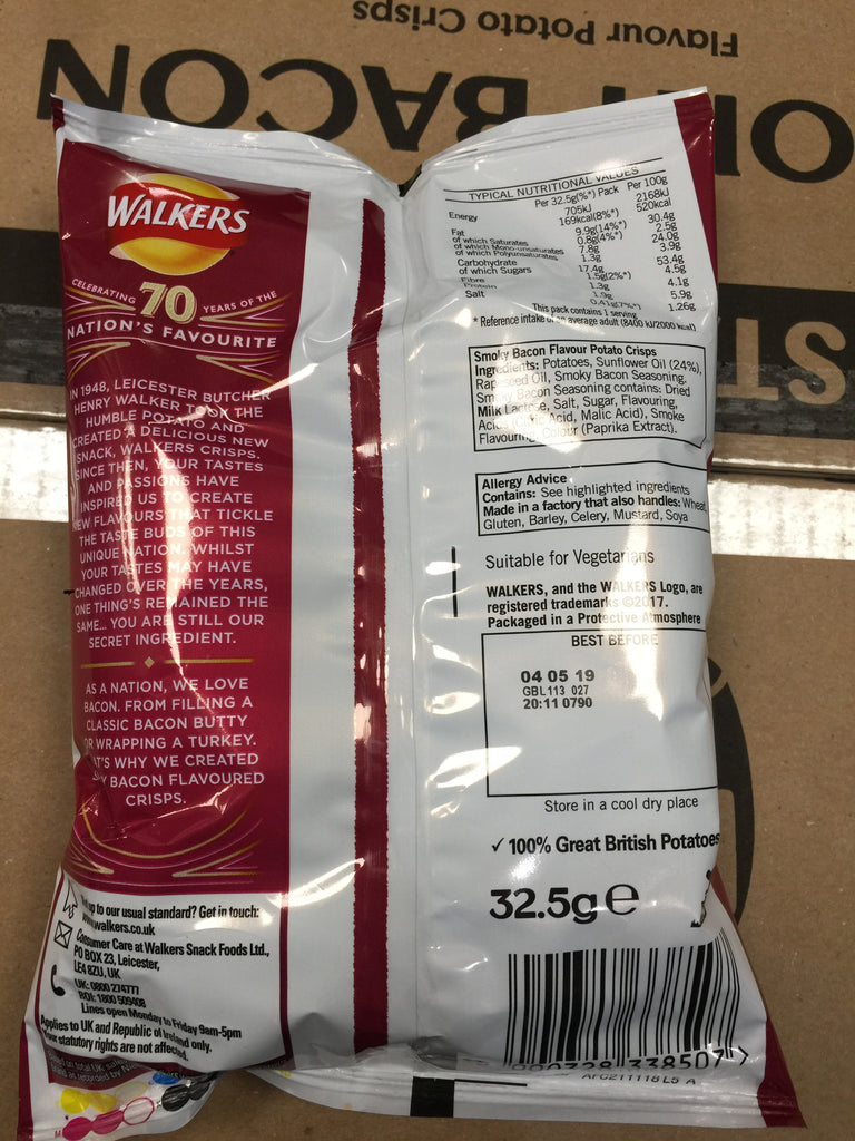 Walkers Smoky Bacon 32.5g & Low Price Foods Ltd