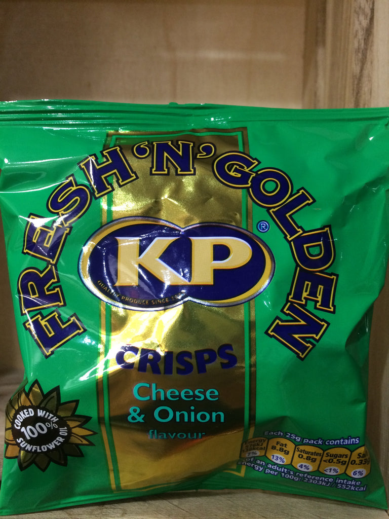 KP Fresh 'n' Golden Cheese & Onion Crisps 25g & Low Price Foods Ltd