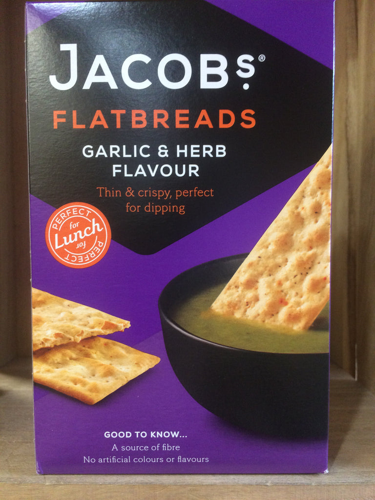 Jacobs Flatbreads Garlic & Herb 150g & Low Price Foods Ltd