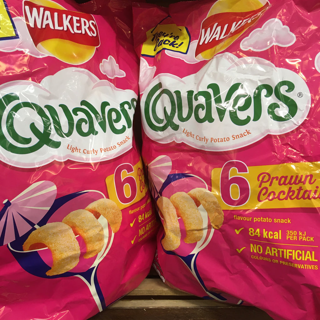 12x Walkers Quavers Prawn Cocktail Snacks (2 Packs of 6x16g) & Low ...