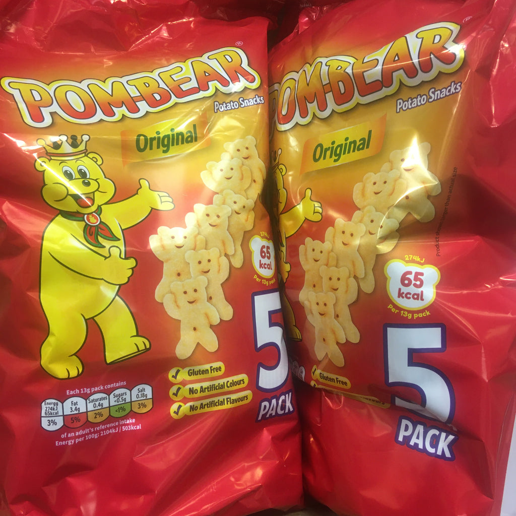 10x Pom Bear Original Crisps (2 Packs of 5x13g) & Low Price Foods Ltd